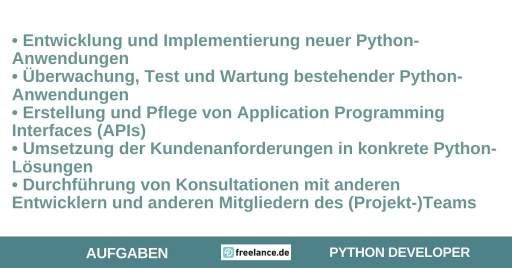 aufgaben - python developer - freelance.de Blog